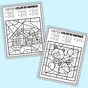 Winter Color By Number Printables