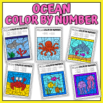 Ocean Color By Number Printables