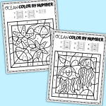 Ocean Color By Number Printables