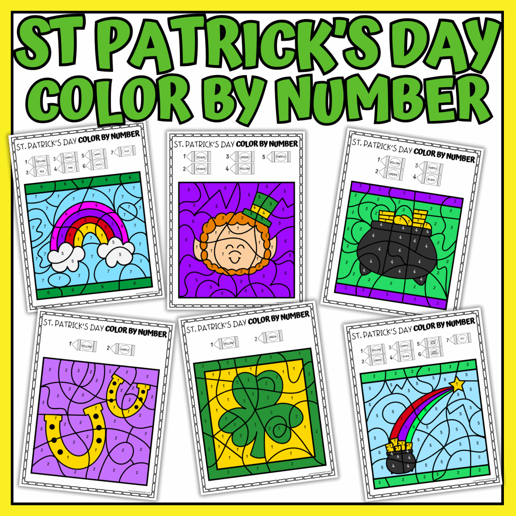 St Patrick's Day Color By Number Printables