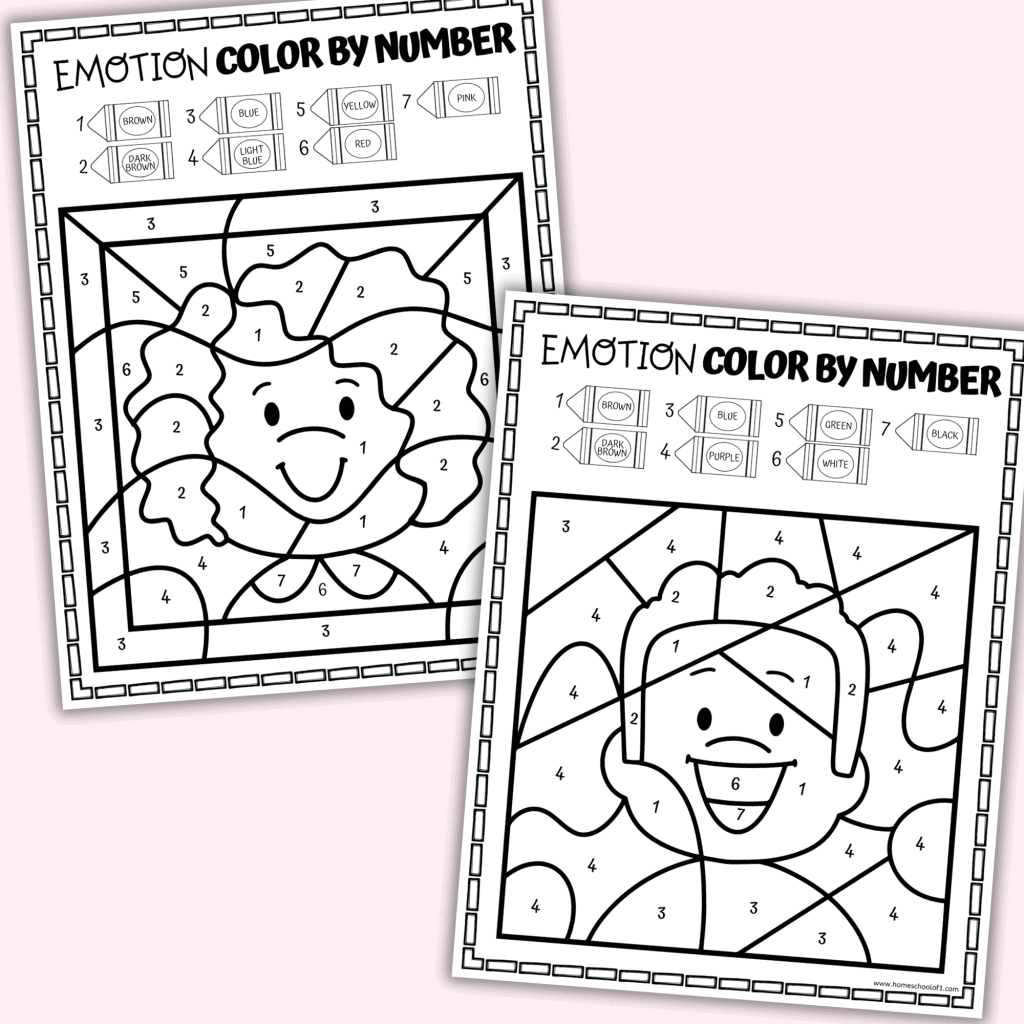 Emotions Color By Number Printables