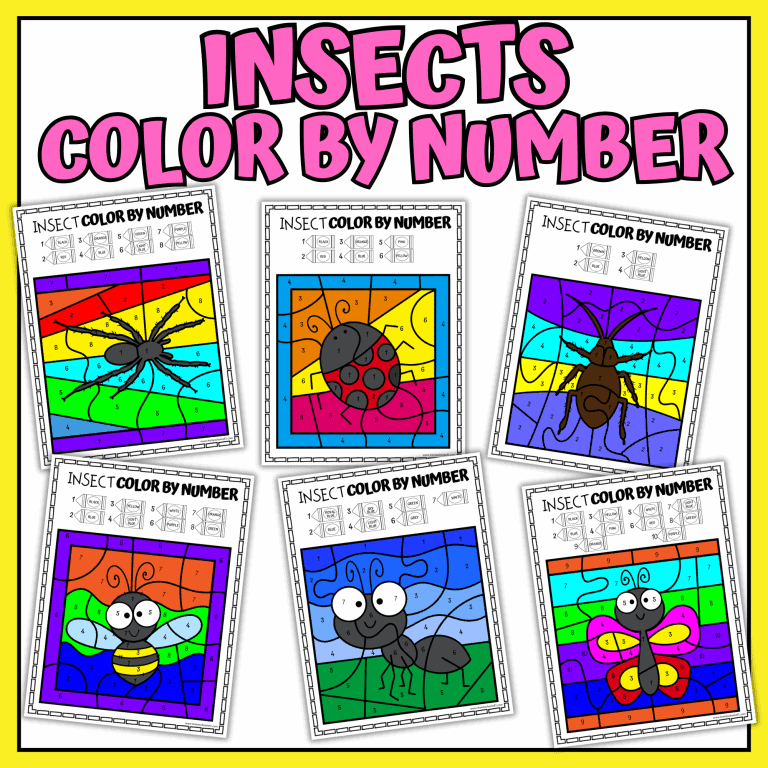 Insect Color By Number Printables