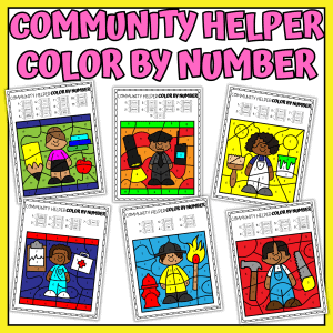 Community Helpers Color By Number Printables