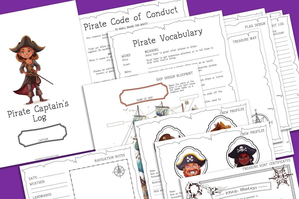 Pirate Captain's Log Worksheet for Kids