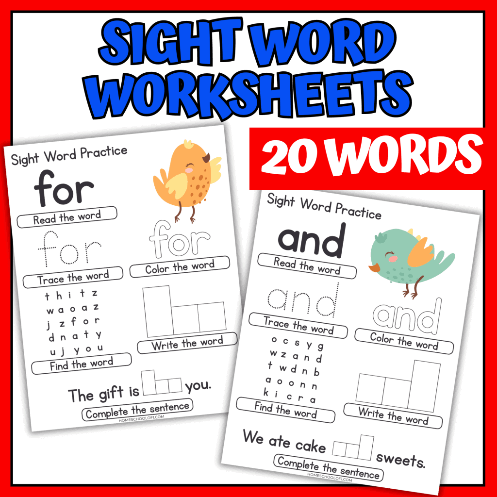 Printable Sight Word Worksheets – Practice & Learn Sight Words