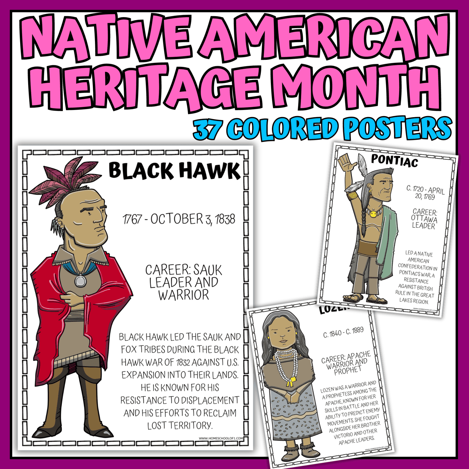 Native American Heritage Month Posters - Homeschool of 1 Shop