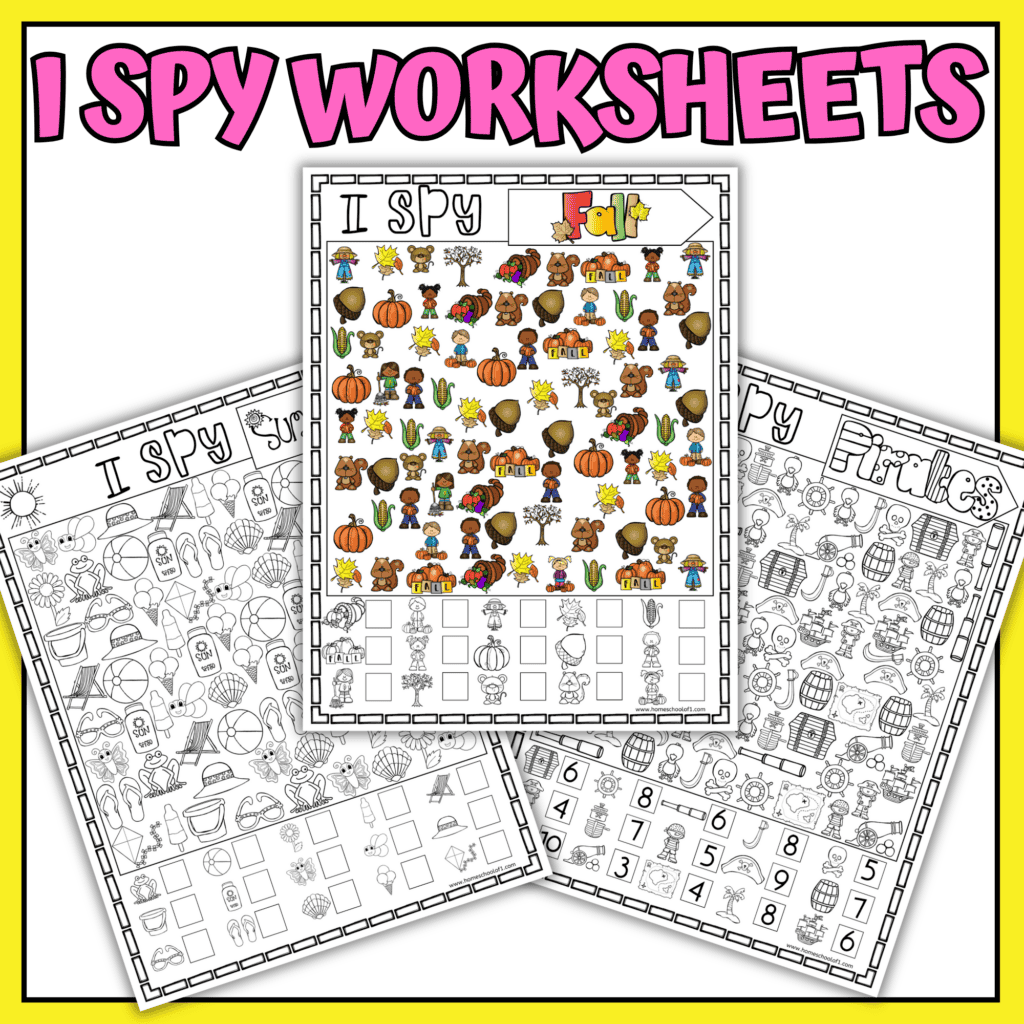 I Spy Worksheets Bundle – Fun & Educational Themes for Kids