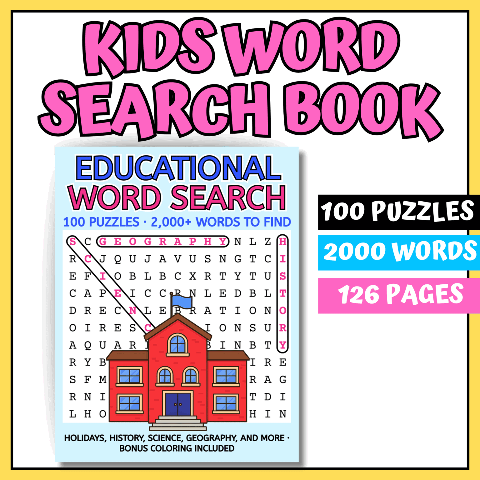 Printable Word Search Book for Kids - Homeschool of 1 Shop