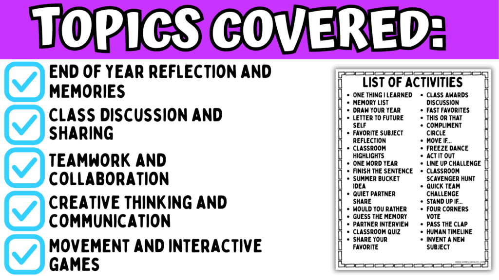 End of Year Activities for the Classroom (With Printables)