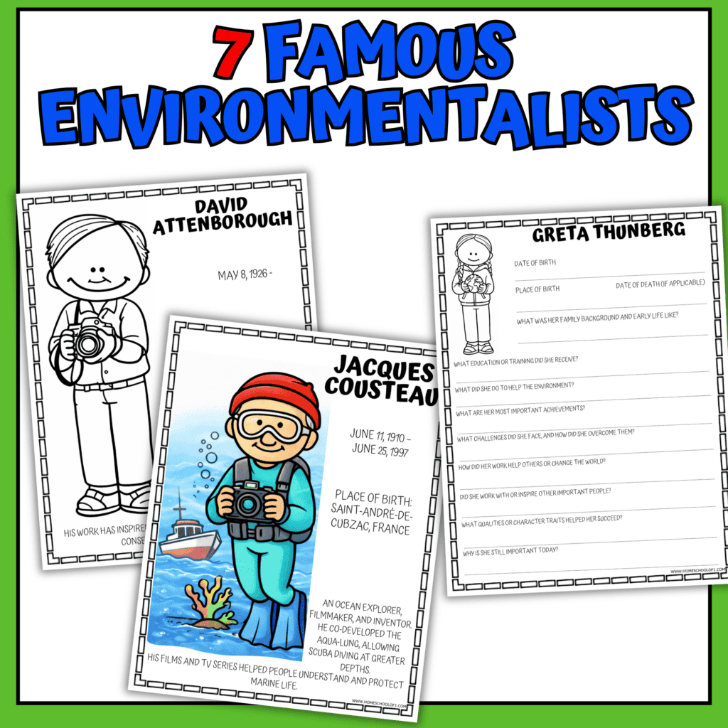 Famous Environmentalists Biography Worksheets