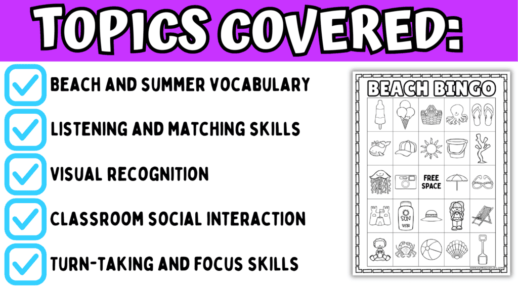 Beach Bingo Printable (90 Unique Bingo Boards for Kids)
